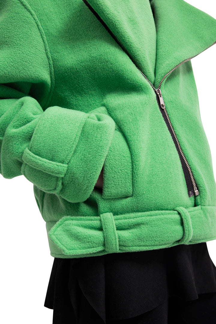 Plush Poison Green Oversized Jacket– Afka